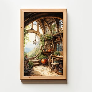 The Shire - Inside Bilbo Baggins Home - Stunning Watercolor Print of ...