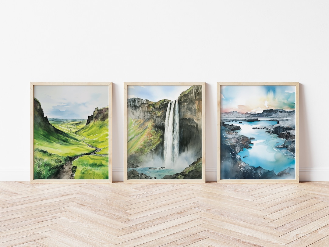 Escape to Iceland's Wilderness: Set of 3 Captivating Digital Posters of ...