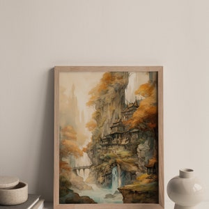 Rivendell Journey to the Middle Earth With a Stunning Watercolor Print ...