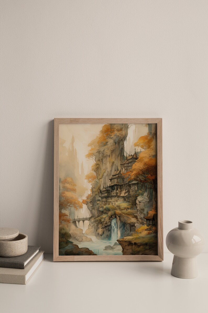 Rivendell Journey to the Middle Earth With a Stunning Watercolor Print ...
