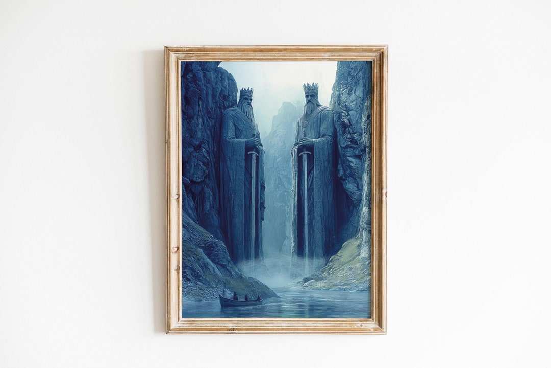 Gates of Argonath Stunning Print, Gondor - Lord of the Rings Art ...