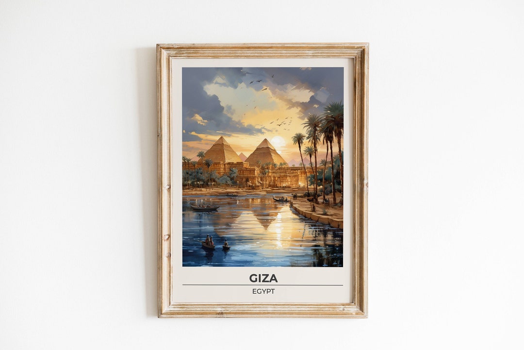 Pyramids of Giza, Egypt Watercolor Illustrations 2 Versions Included ...