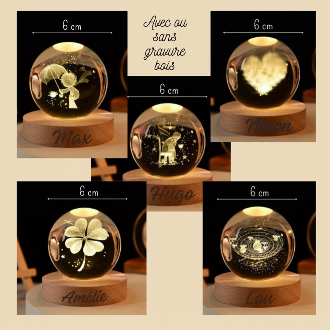 Personalized Crystal Ball Night Light/led Lamp/3d Lamp/personalized ...