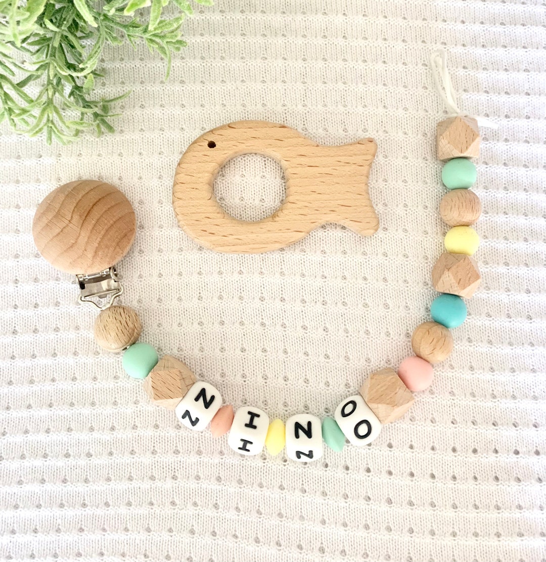 Personalized Nipple Attachment/wood Fish Ring/personalized Pacifier ...