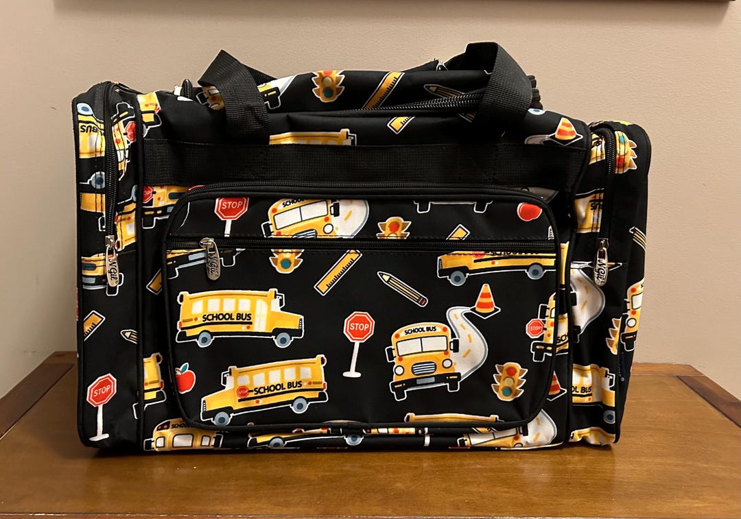 School Bus Duffle Bag Luggage NGIL Plain or Monogram Personalized ...