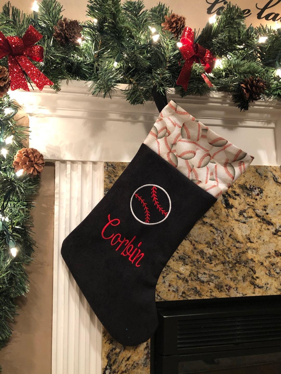 Baseball Christmas Stocking With Choice of Name or Plain - Etsy
