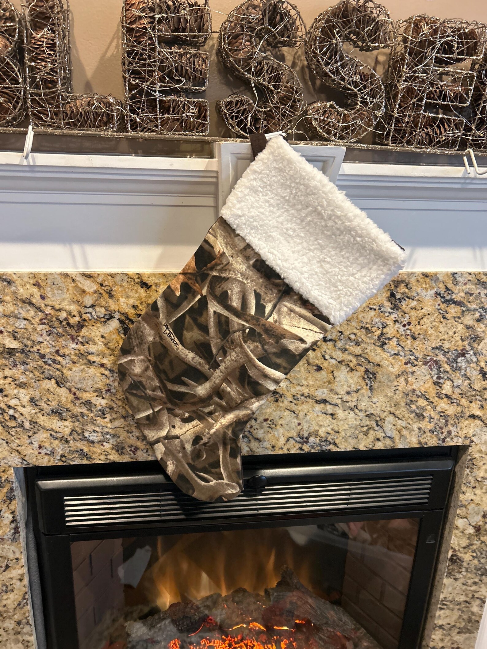 Antler Camo Christmas Stocking Plain or Embroidered With Choice of Name ...