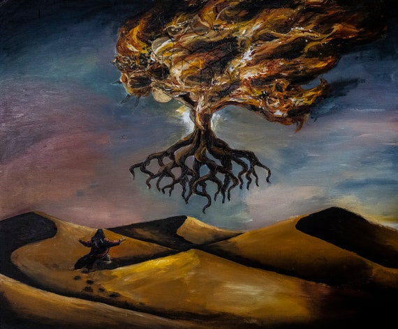 Moses Burning Bush Painting