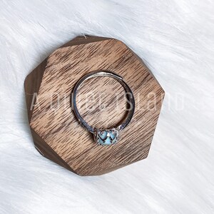 Larimar Ring Sterling Silver 925, Dainty Crown Design Jewelry With Blue Raw Larimar, Handmade ...