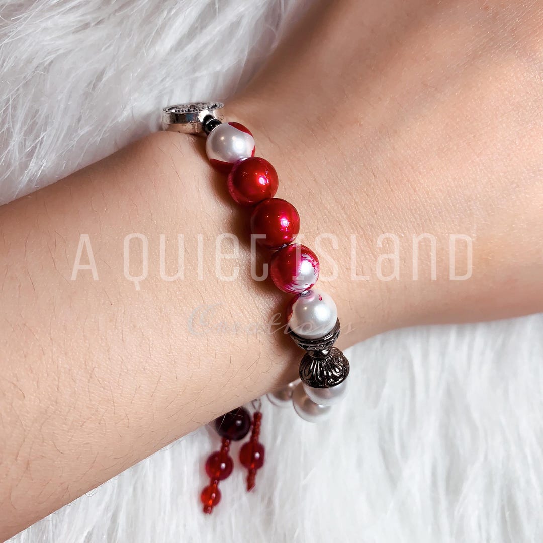 Bloody Pearl Bracelet, Dripping Blood Jewelry, Gothic Blood Drops ...