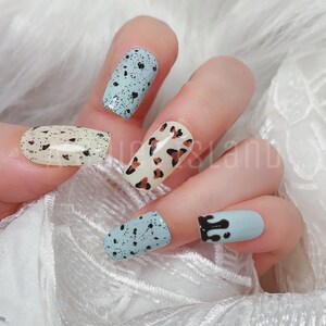 Mint Chocolate Press on Nails| Cute Sorbet Summer Nails Mint Green ...