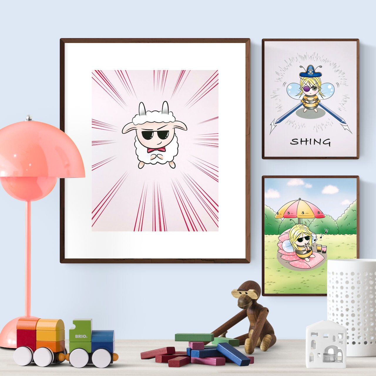 Boss Sheep Cute Art Print / Kawaii Nursery Baby Wall Art / - Etsy UK