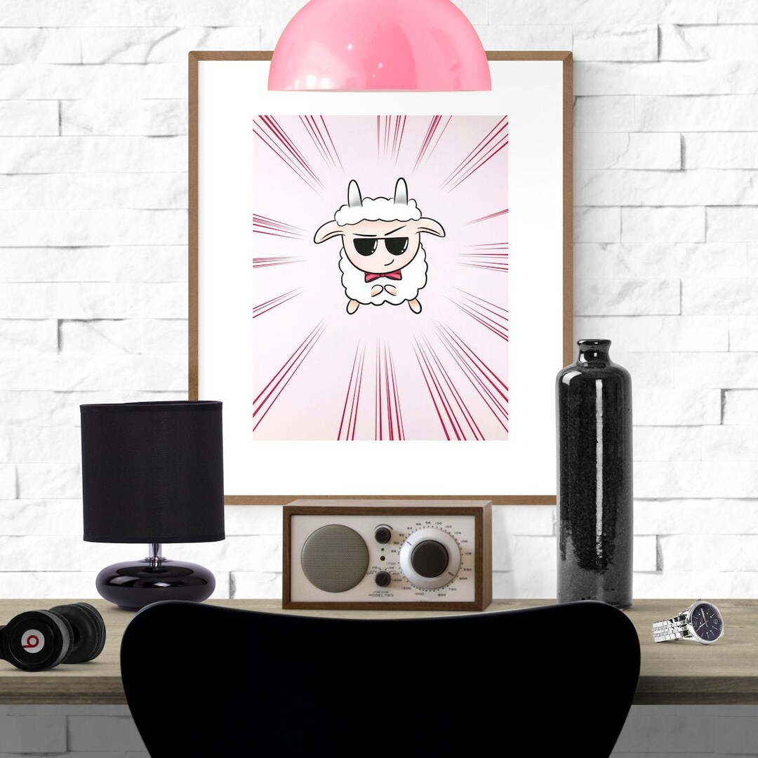 Boss Sheep Cute Art Print / Kawaii Nursery Baby Wall Art / - Etsy UK