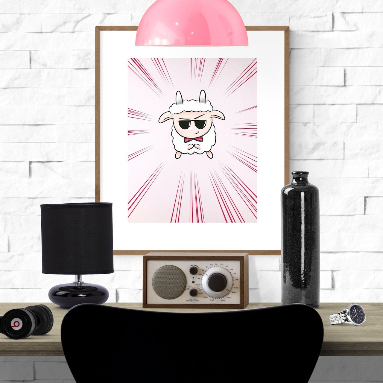 Boss Sheep Cute Art Print / Kawaii Nursery Baby Wall Art / - Etsy UK