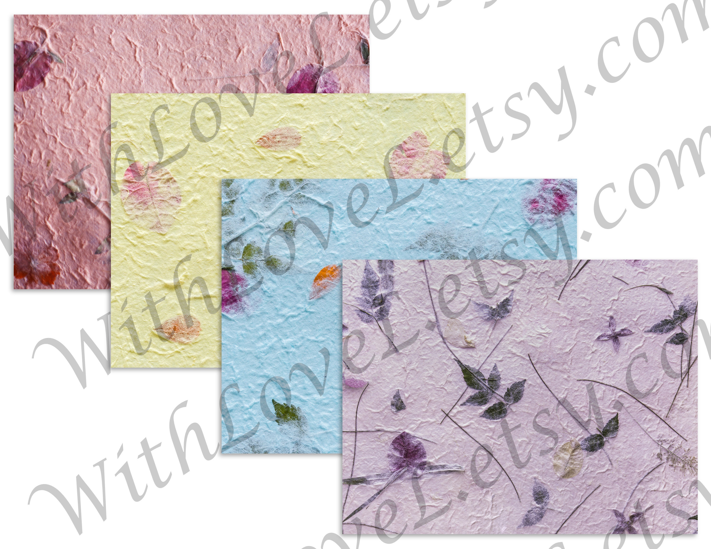 Handmade Paper Backgrounds Printable Kit, Junk Journal Digital Kit ...