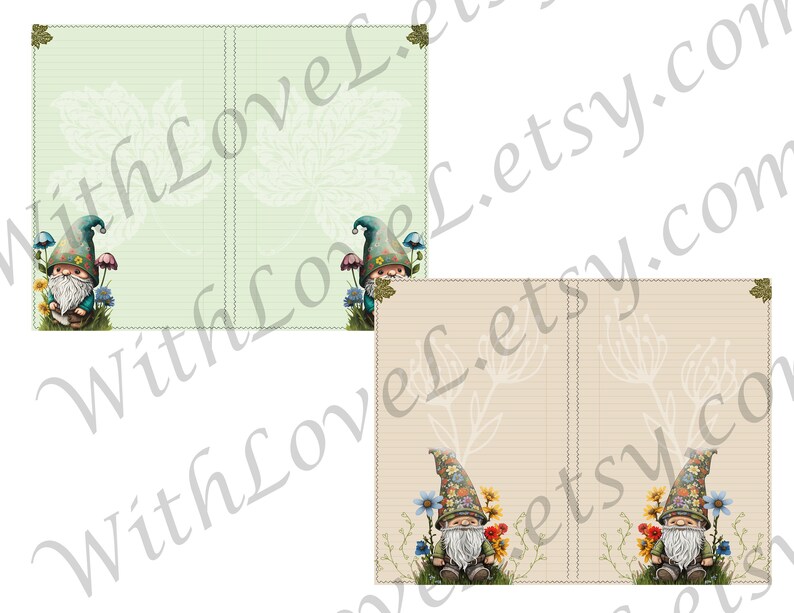 Garden Gnome Junk Journal Kit Pastel Digital Paper Pack - Etsy