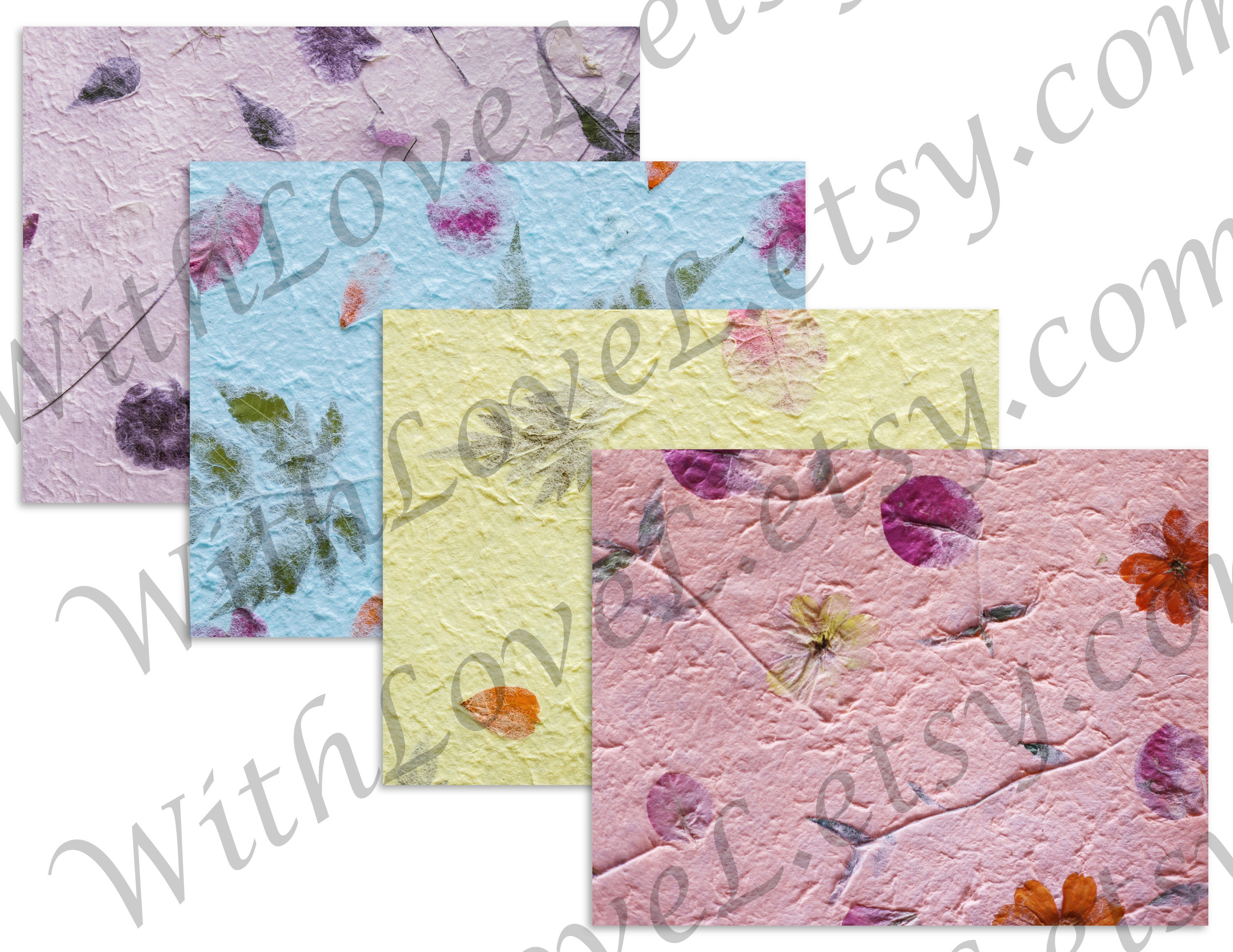 Handmade Paper Backgrounds Printable Kit, Junk Journal Digital Kit ...