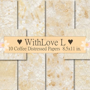 Coffee Dyed Paper Pack, Digital Download, Basics Junk Journal Printable ...