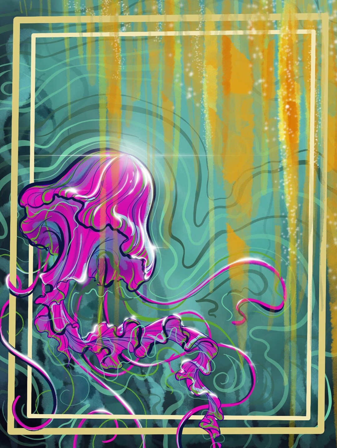 Trippy Jelly Fish Digital Poster - Etsy