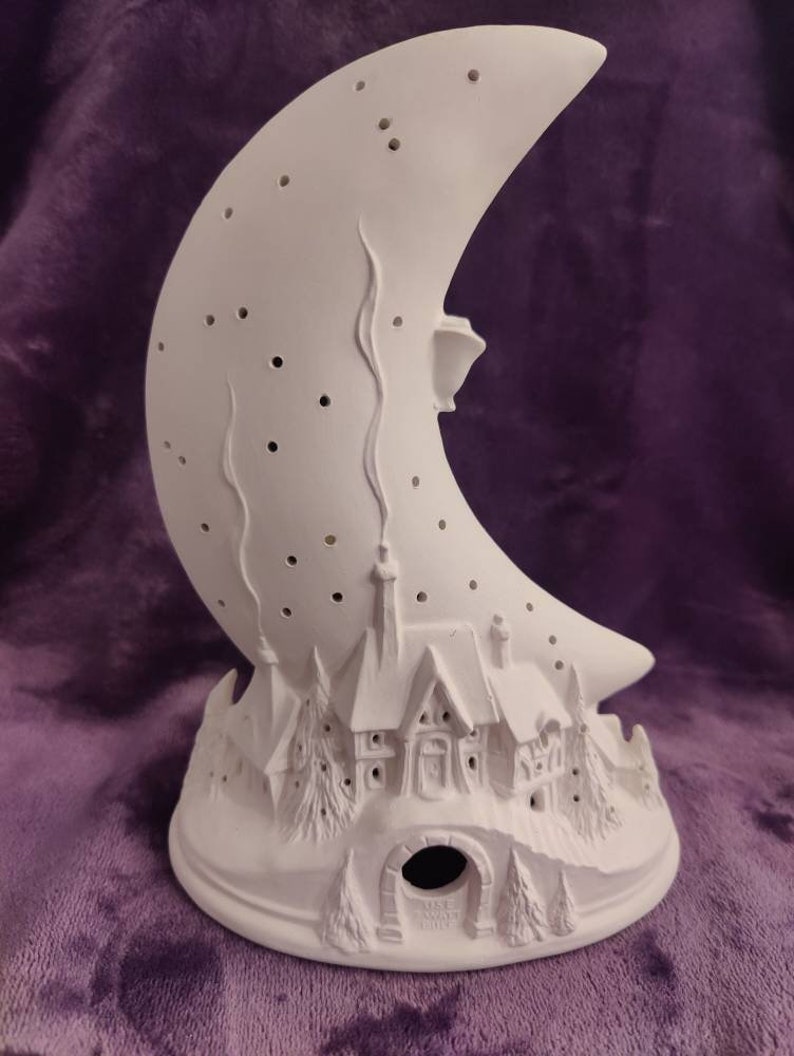 Ceramic Bisque Gare Moon Ready to Paint - Etsy