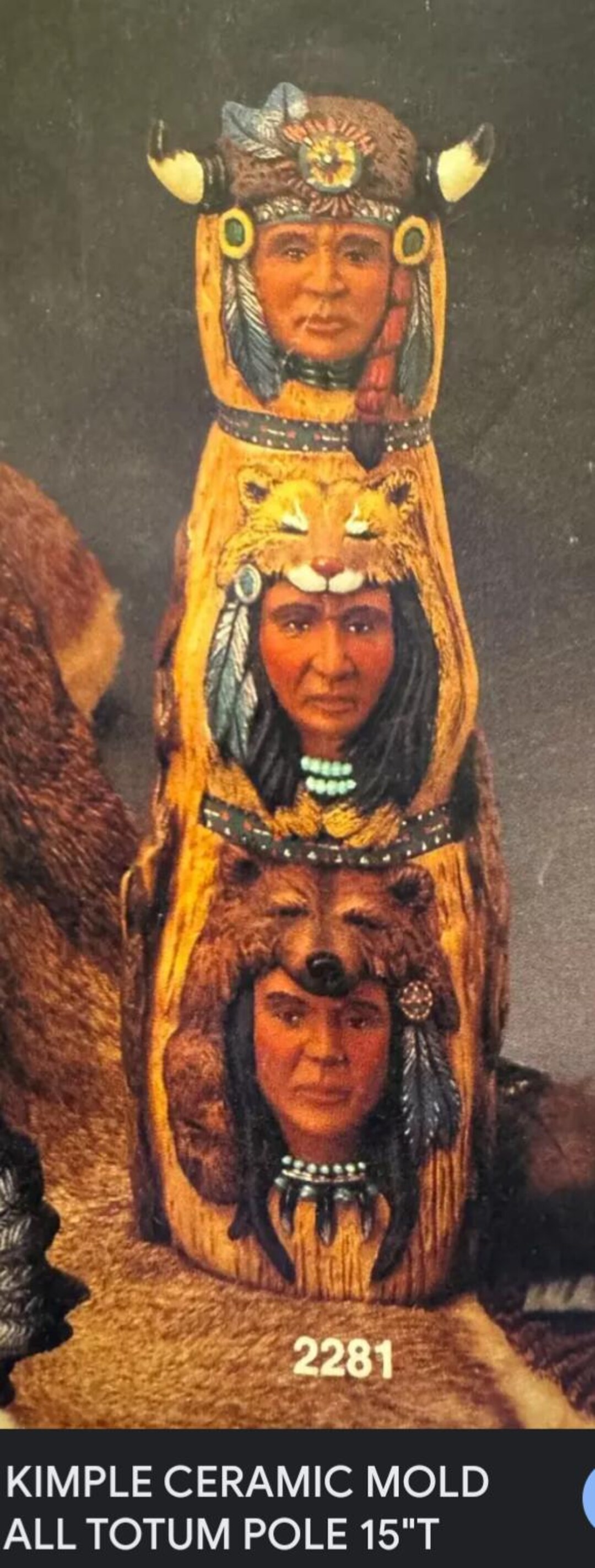 Ceramic Bisque Native American Totem 15 Inches T Ready to Paint - Etsy