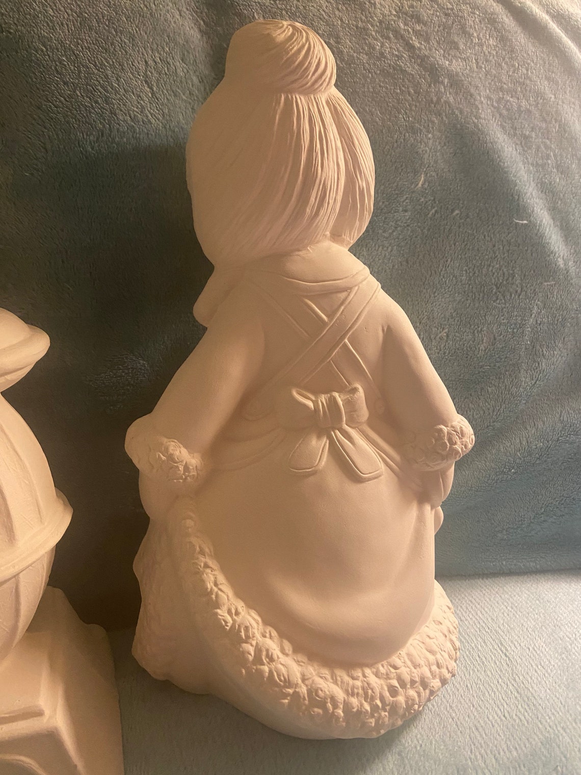 Ceramic bisque kimple Santa and Mrs. Clause with stove light - Etsy