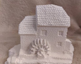 Ready to Paint or Hand Painted Ceramic Bisque Old Water Mill House ...