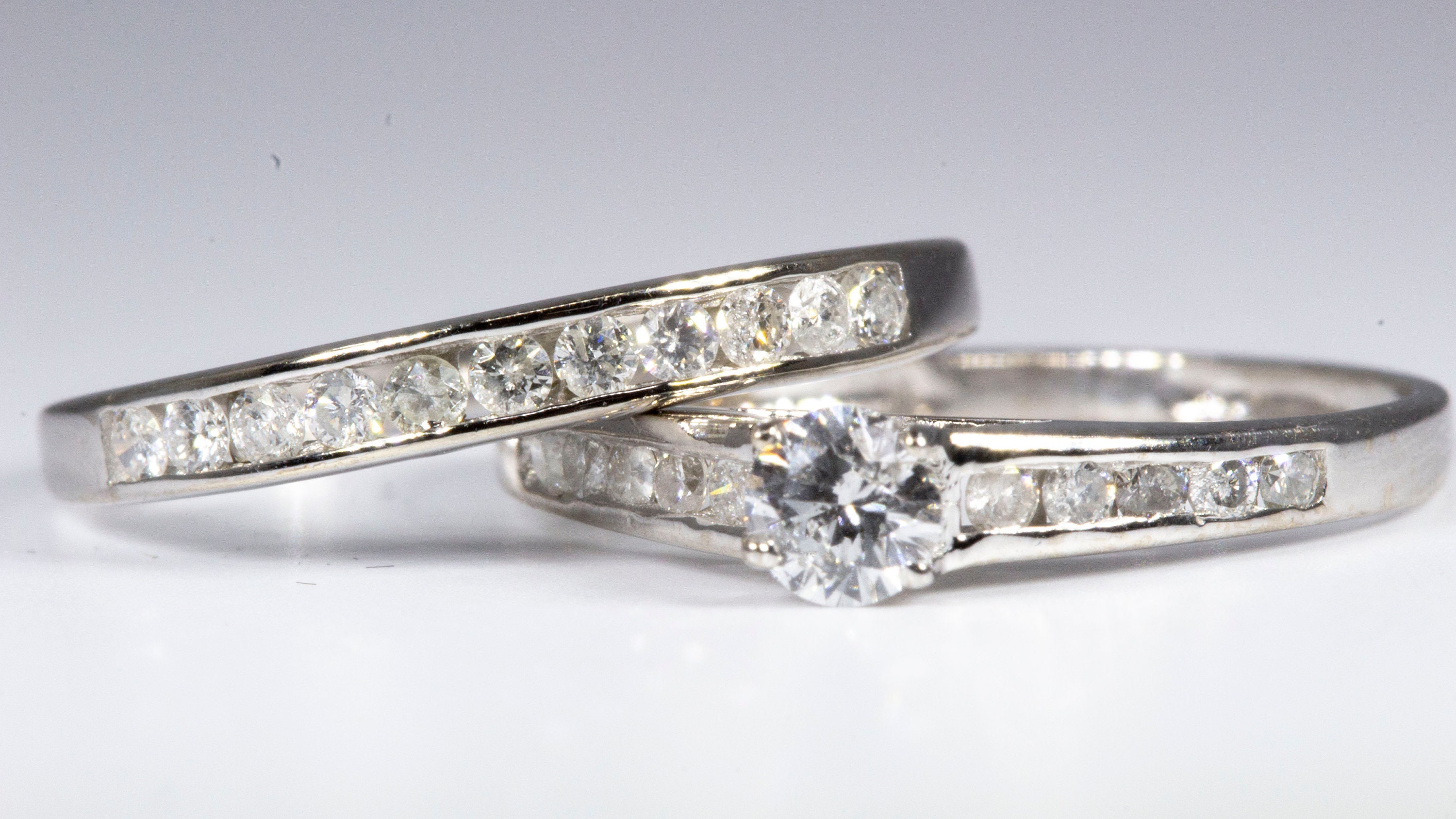 1/2 Carat Natural Diamond Engagement Ring & Wedding Ring Set | Etsy