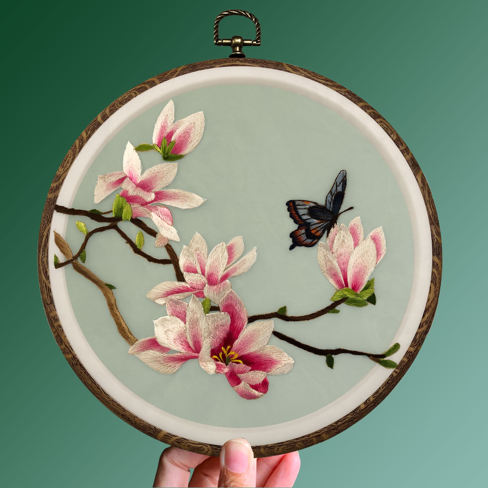 8 Inch Embroidery Hoop: Imitated Wood Effect Display Frame - Etsy