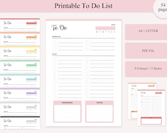 Printable to Do List, Daily to Do PDF Planner Checklist, A3 Size, A4 ...