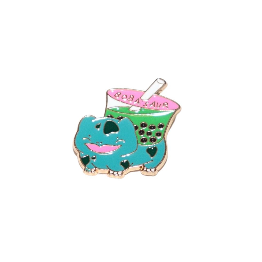 Bobasaur Boba Tea Bulbasaur Enamel Pin Lapel Pin Gamer - Etsy