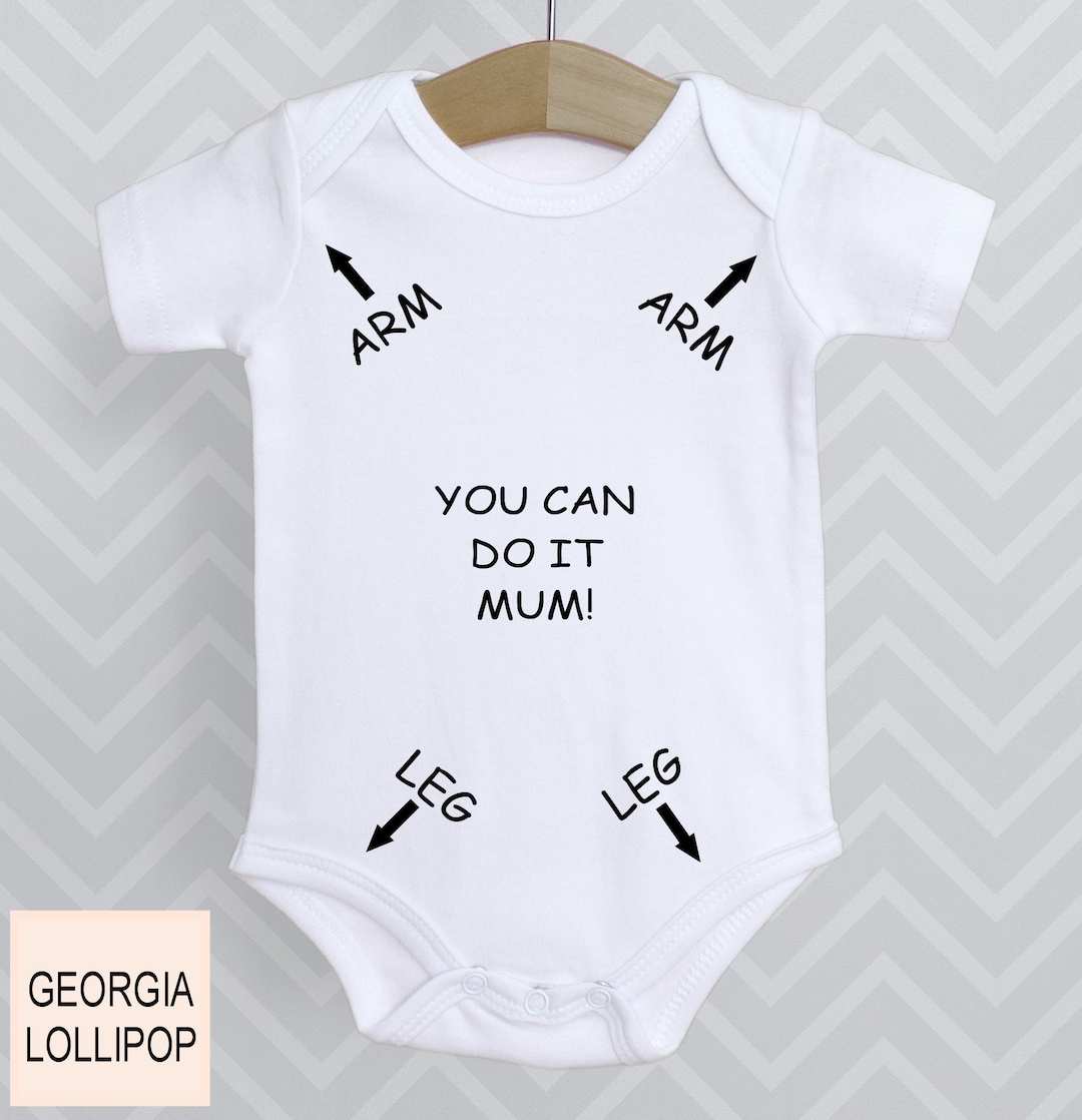 You Can Do It Mum Instruction Funny Baby Grow Bodysuit Babygrow Top ...
