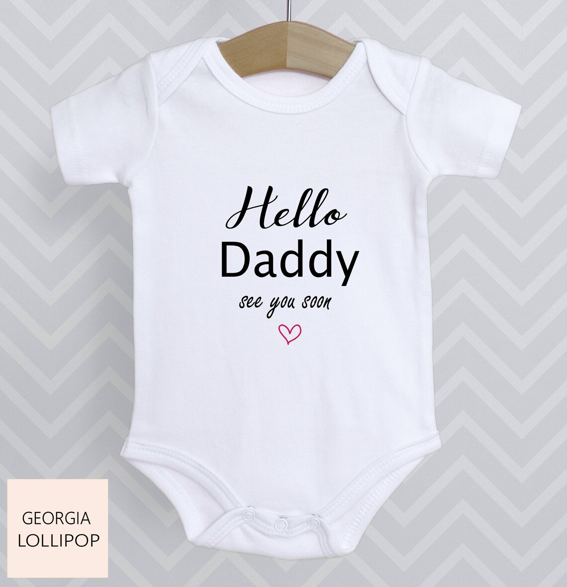 Personalised Hello Daddy .. See You Soon Baby Grow Bodysuit - Etsy