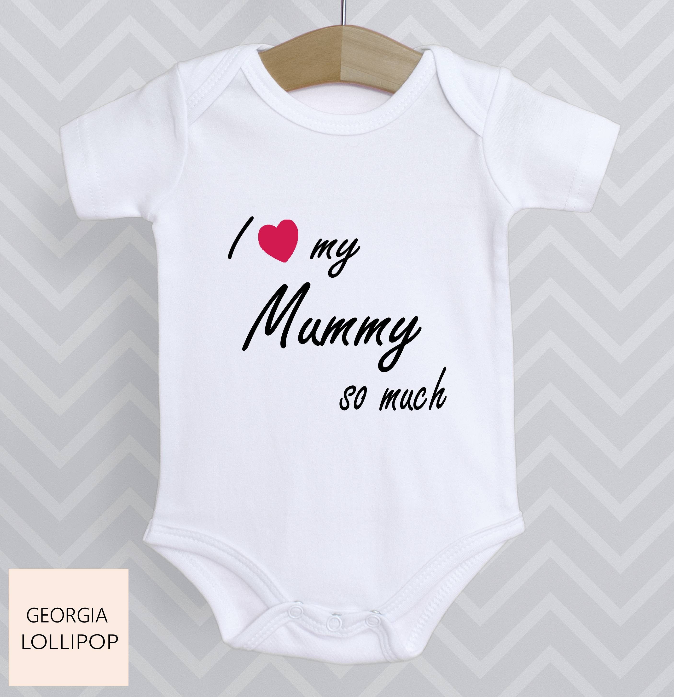 Personalised I Love My Mummy Mum Mama Baby Grow Bodysuit | Etsy