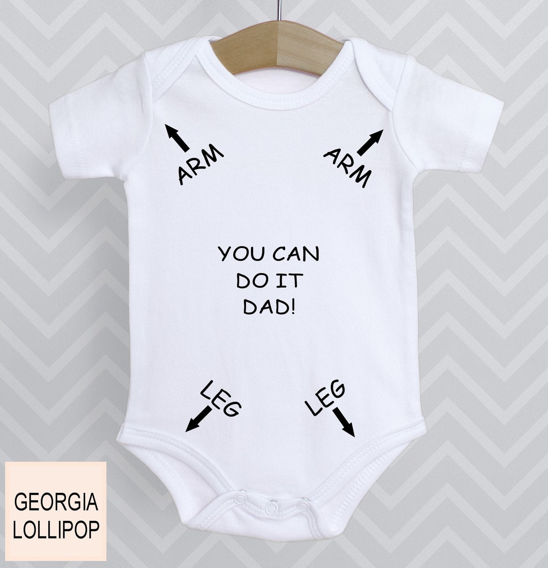 You Can Do It Dad Instruction Funny Baby Grow Bodysuit Babygrow Top ...