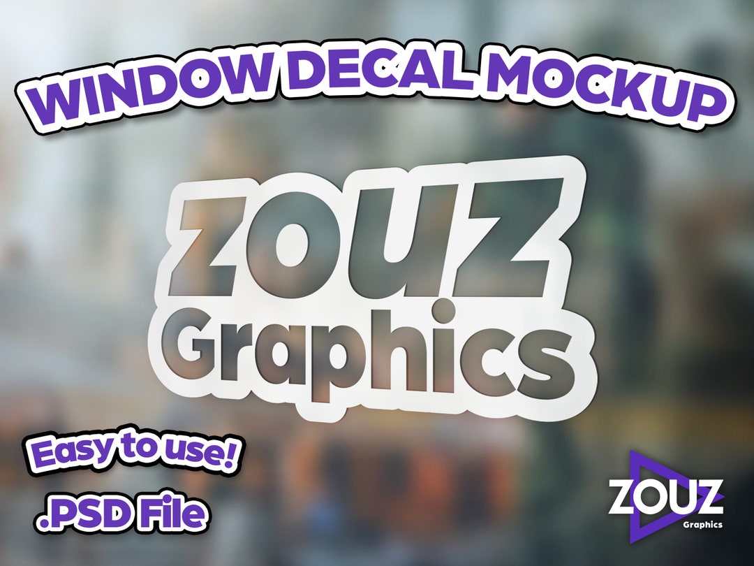 WINDOW DECAL Mockup, Premium Vinyl Decal Mockup, Logo Mockup ...
