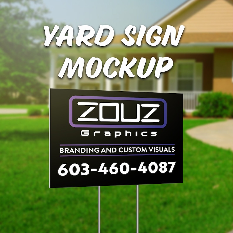 Yard Sign Mockup: Professional Photoshop PSD Template - Etsy