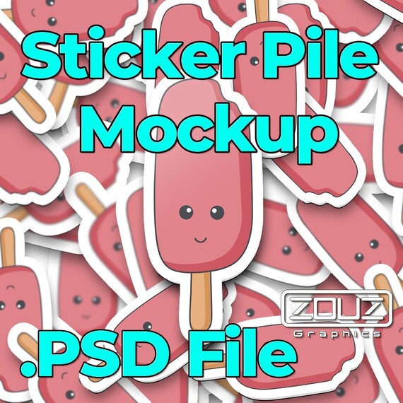 PREMIUM STICKER Mockup Sticker Pile Mockup Professional - Etsy
