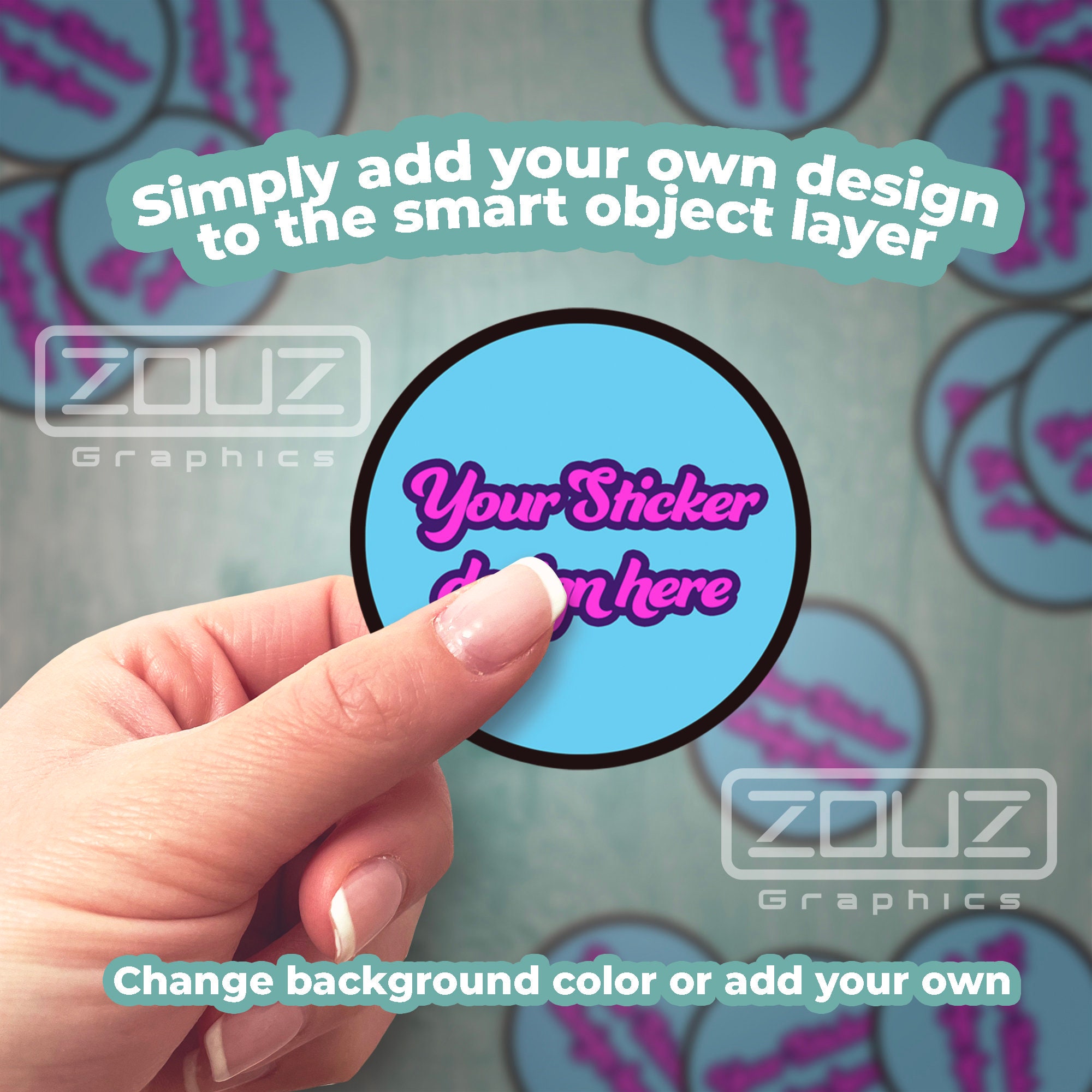 Hand Holding Sticker Mockup Scattered Sticker Mockup | Etsy