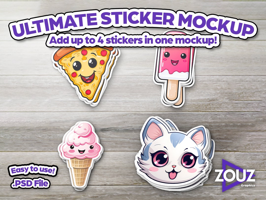 REALISTIC STICKER PILE Mockup, Sticker Pile Mockup, Realistic Photoshop ...