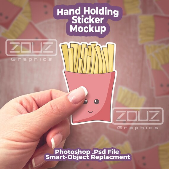 Hand Holding Sticker Mockup Scattered Sticker Mockup | Etsy
