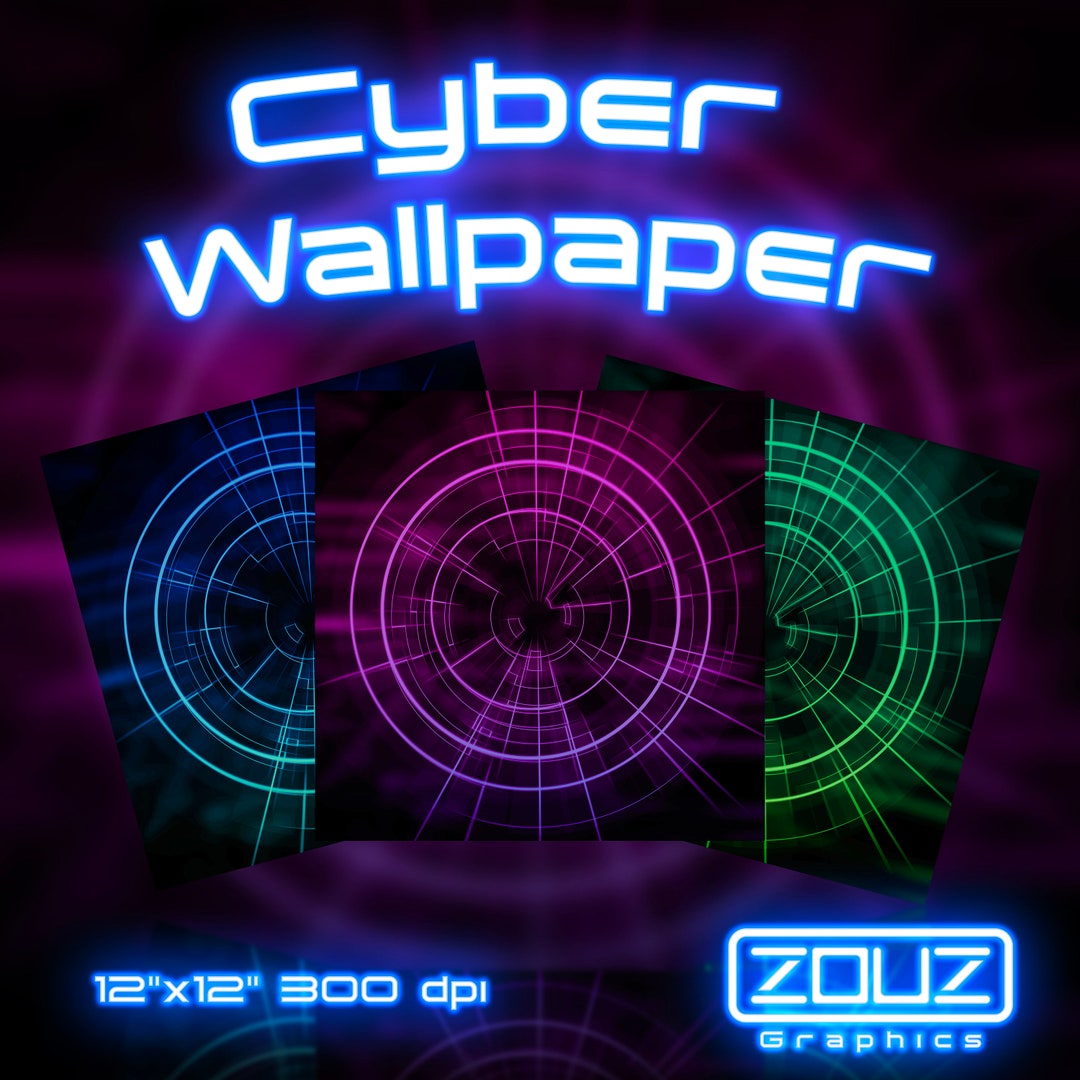 CYBER NEON BACKGROUND Bundle. Futuristic Background Wallpapers, Cyber ...