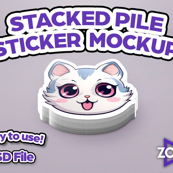Sticker Stack Mockup - Etsy