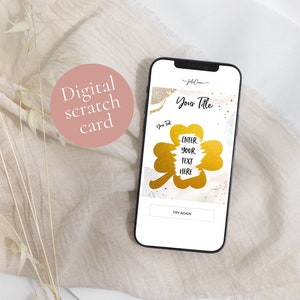 Custom Scratch off Cards Good Luck Card Digital Good Luck E Card Golden ...