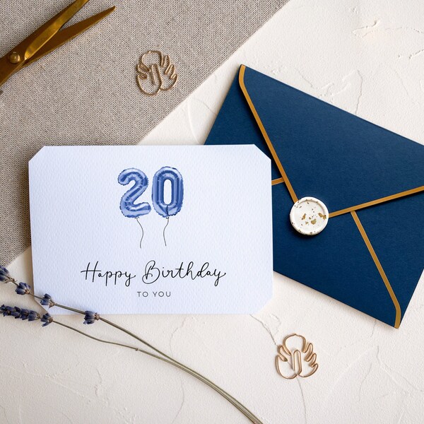 20th Birthday Card - Etsy
