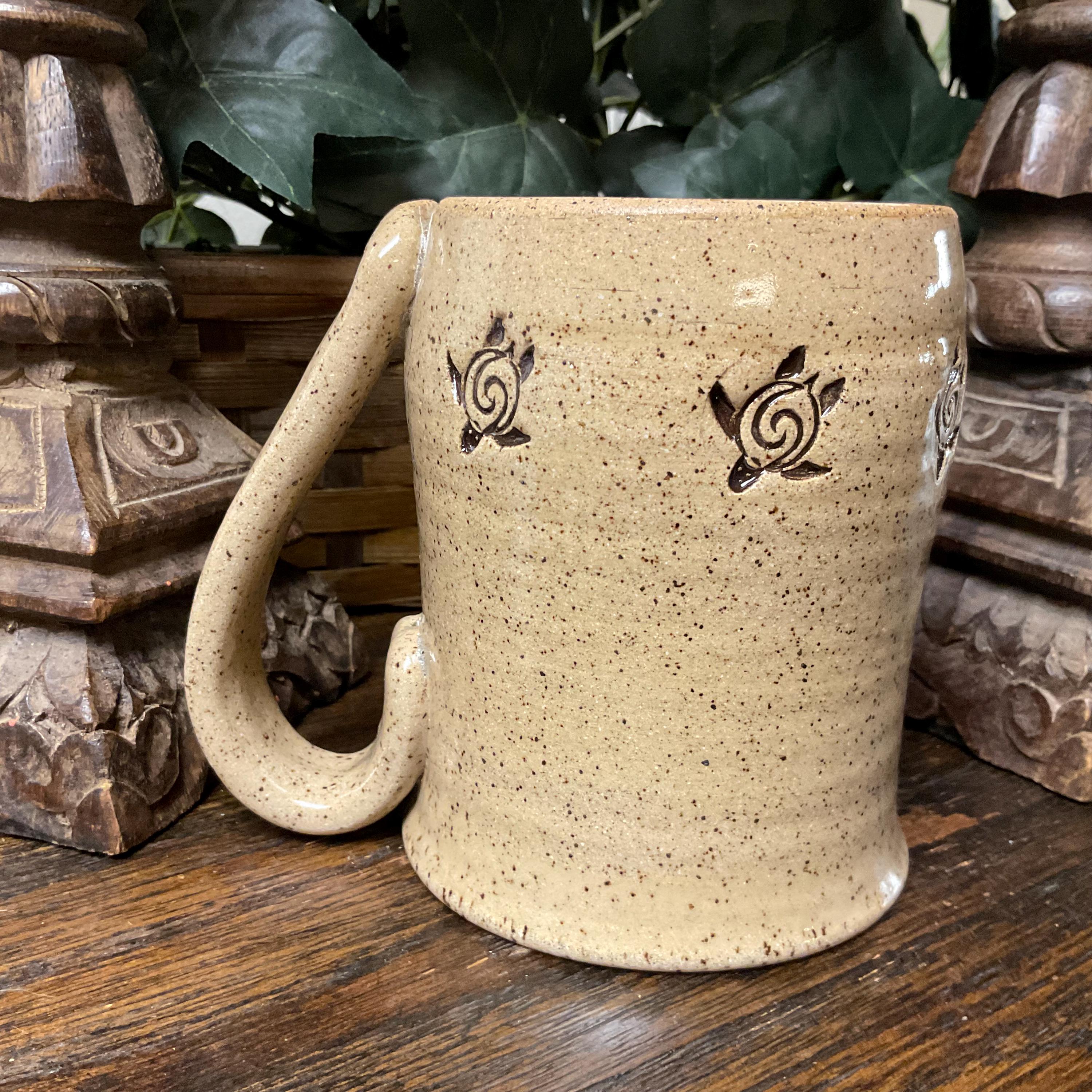 Holds 14 Oz. Handmade Sea Turtle Sand Ocean Pottery Coffee Mug, Cup ...