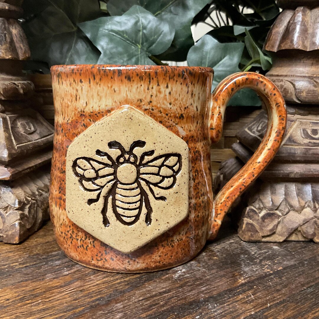 Holds 16 Oz. Handmade Queen Bee Pottery Coffee Mug, Coffee Cup, Tea Cup ...
