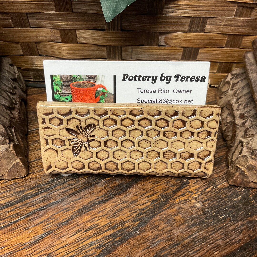 Handmade Bee Hive Pottery Business Card Holder. Heavy - Etsy