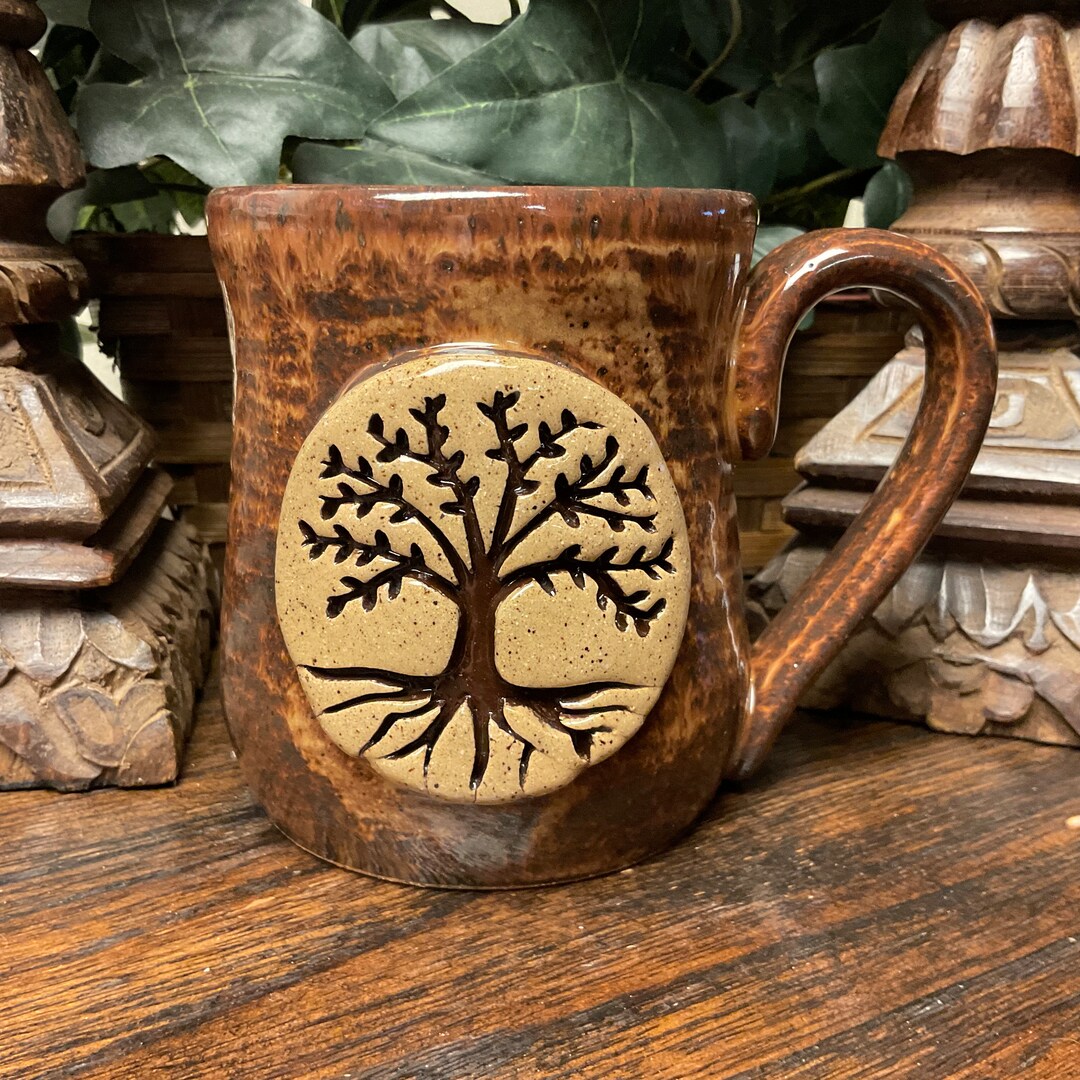 Holds 14 Oz. Handmade Rustic Tree of Life Pottery Coffee Mug - Etsy