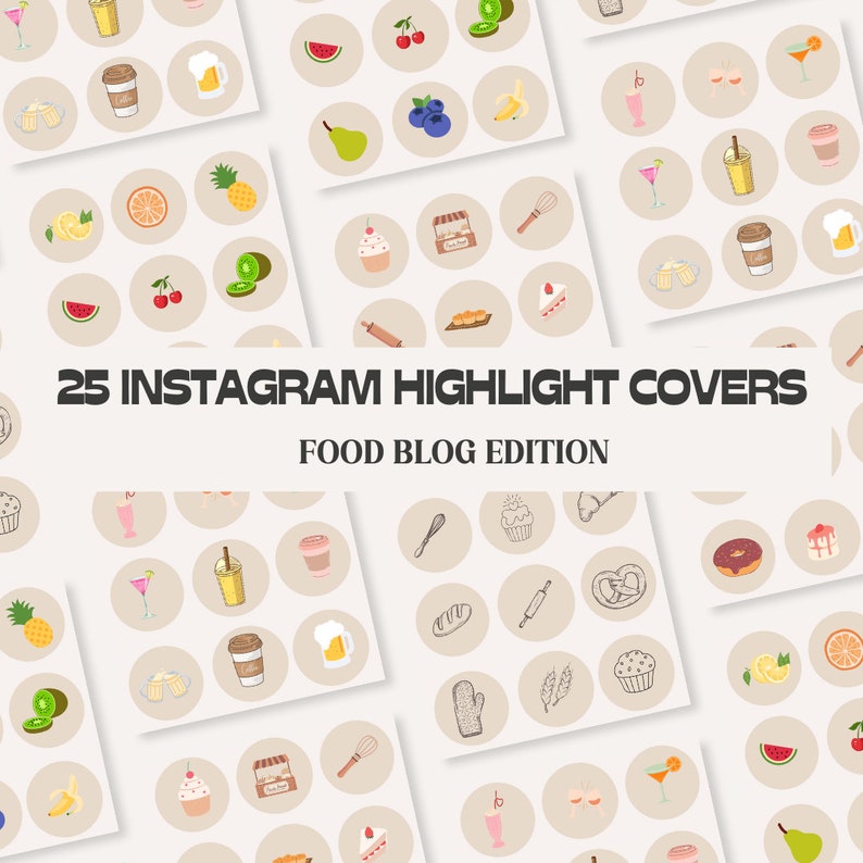 25 Instagram Highlight Covers - Food Blog Edition | Canva | Instagram ...